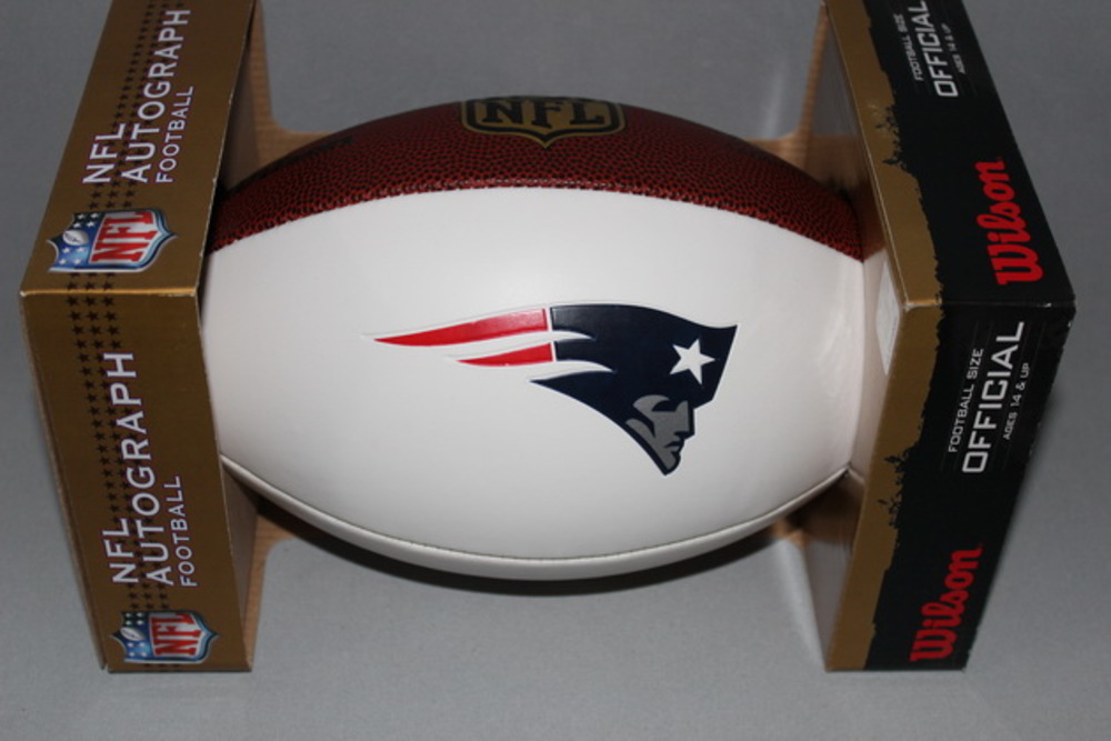 NFL Auction | PATRIOTS - ADRIAN WILSON SIGNED PANEL BALL W/ PATRIOTS LOGO