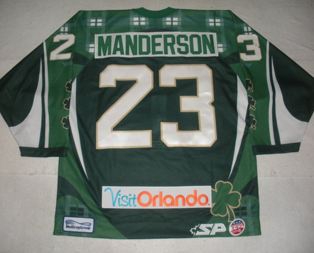 Denver Manderson - Orlando Solar Bears - St. Patrick's Day Game-Worn ...