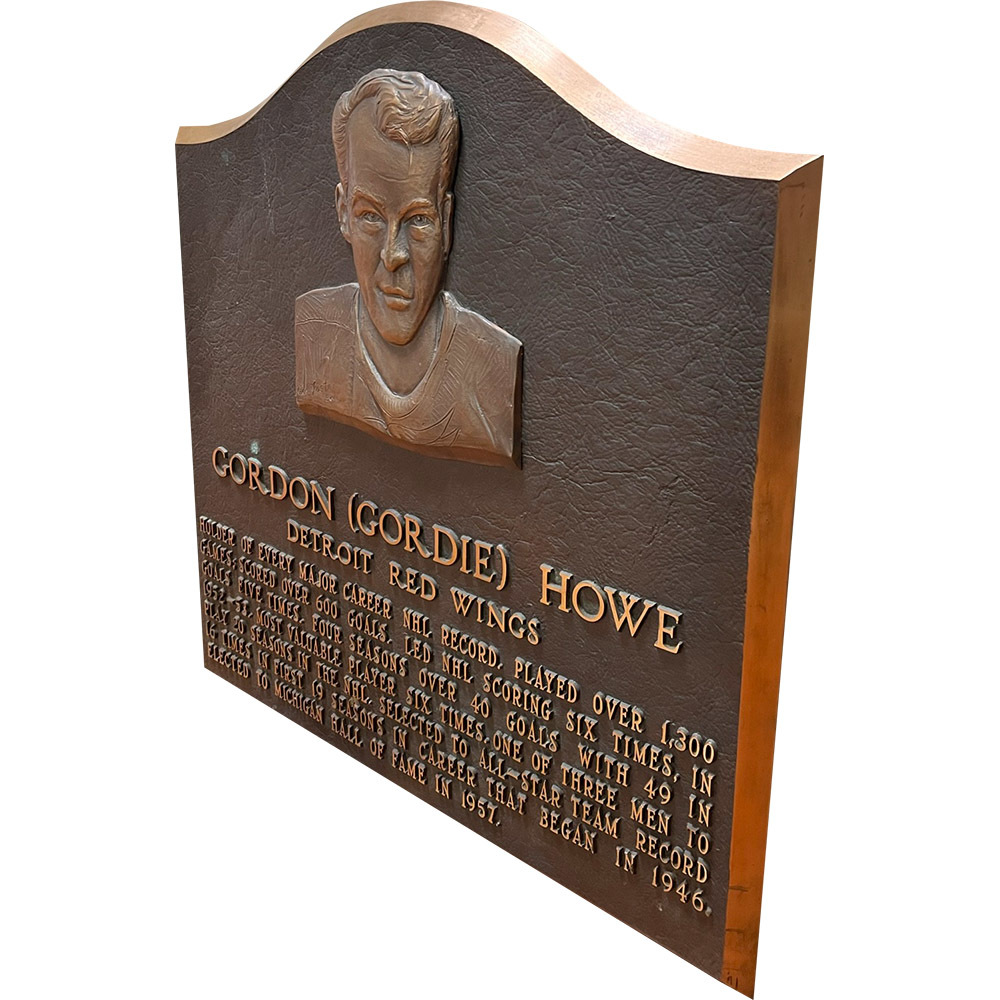 Gordie Howe's Large Michigan Hall of Fame Plaque - Once on Display ...