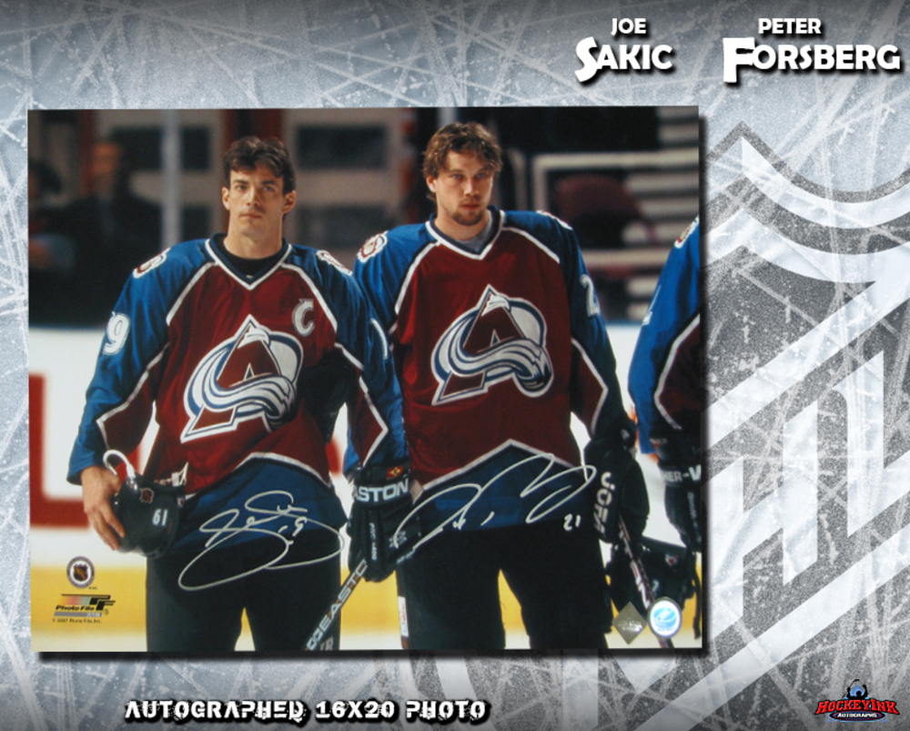 JOE SAKIC & PETER FORSBERG Dual-Signed Colorado Avalanche 16 X 20 Photo ...