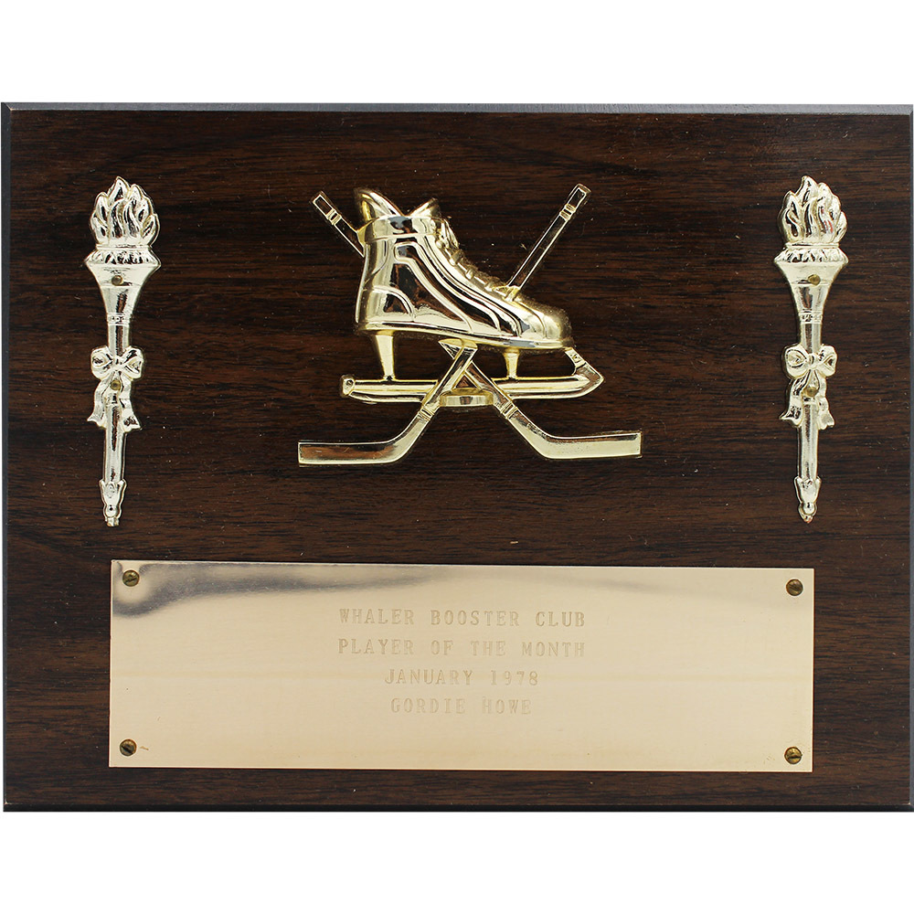 Gordie Howe's January 1978 Player of the Month Award - Whaler Booster ...
