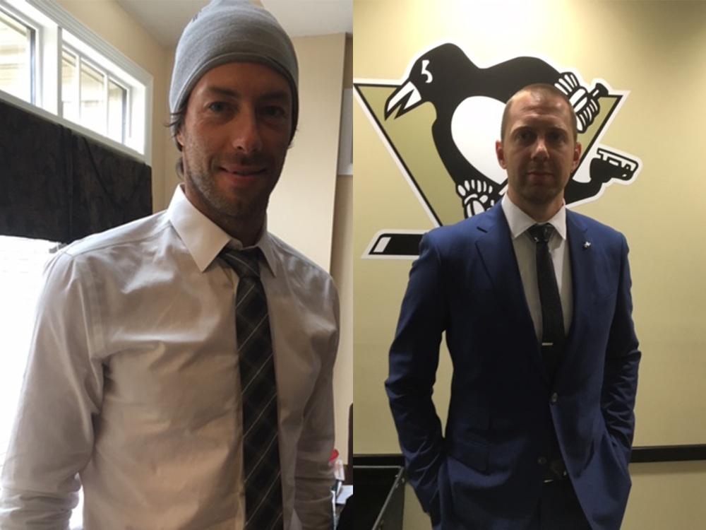 Nick Bonino, Eric Fehr, Matt Cullen and Phil Kessel signed ties. - NHL ...