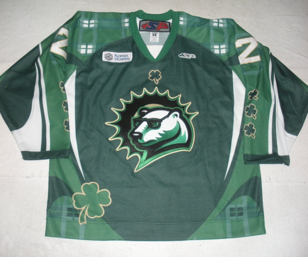 Max Nicastro - Orlando Solar Bears - St. Patrick's Day Game-Worn Jersey ...