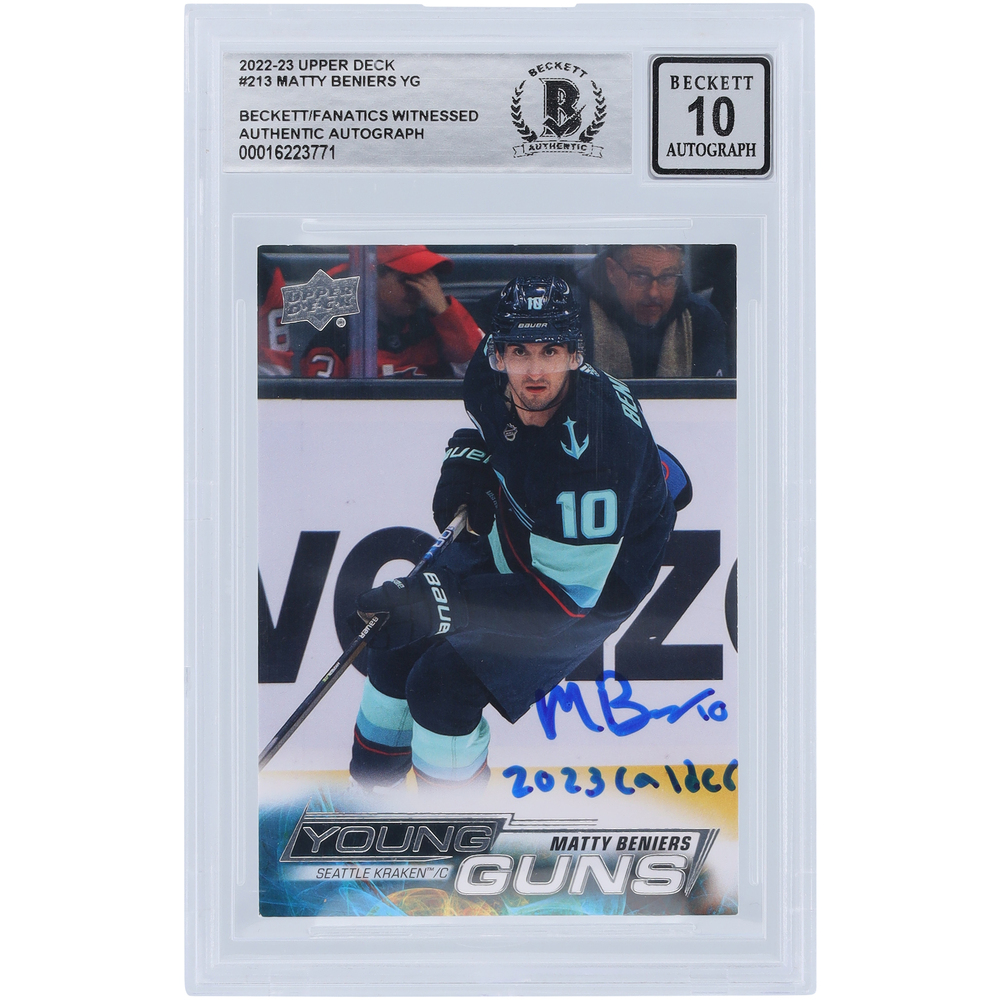 Matty Beniers Seattle Kraken Autographed 2022-23 Upper Deck Series 1 ...