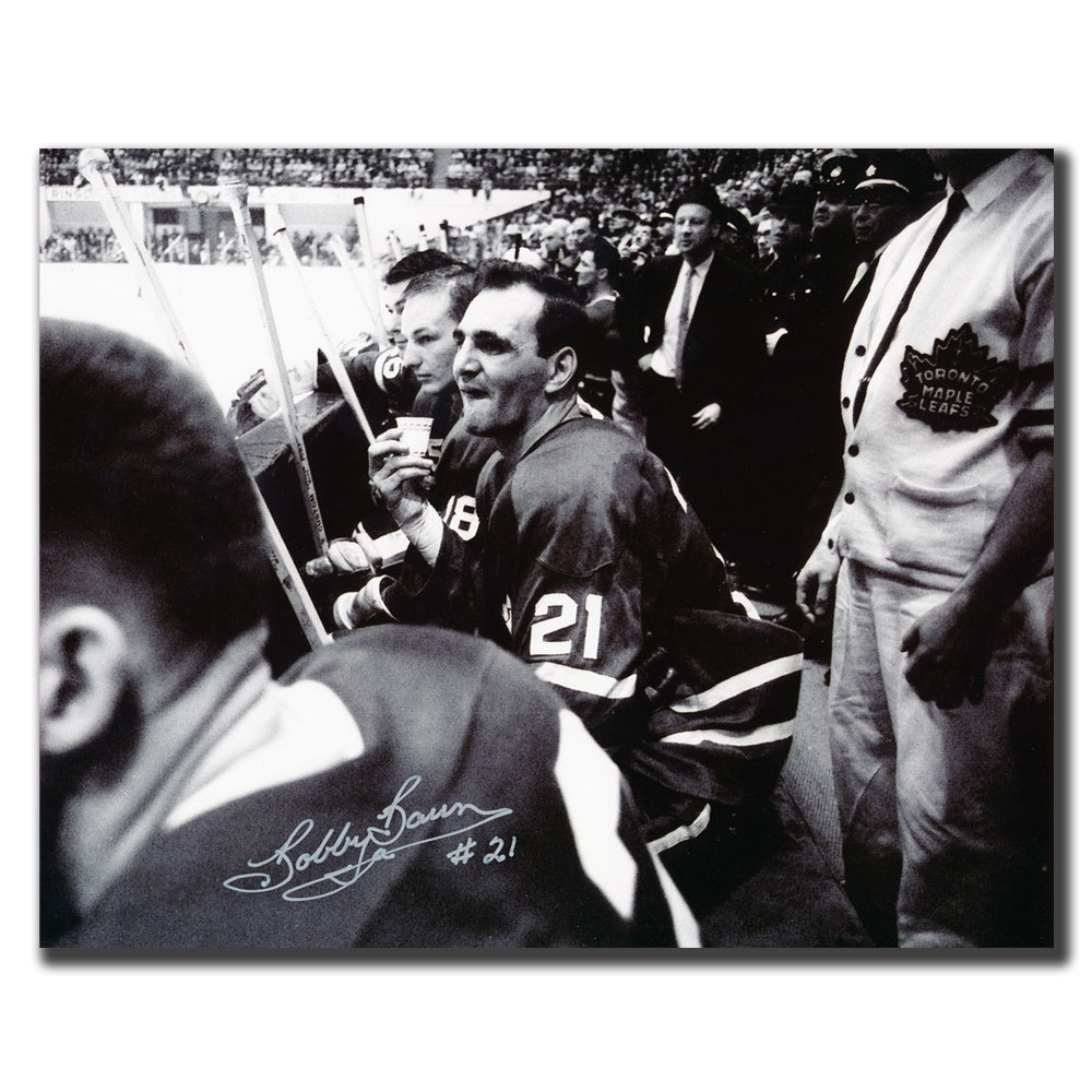 Bobby Baun Toronto Maple Leafs Bench Autographed 8x10 - NHL Auctions
