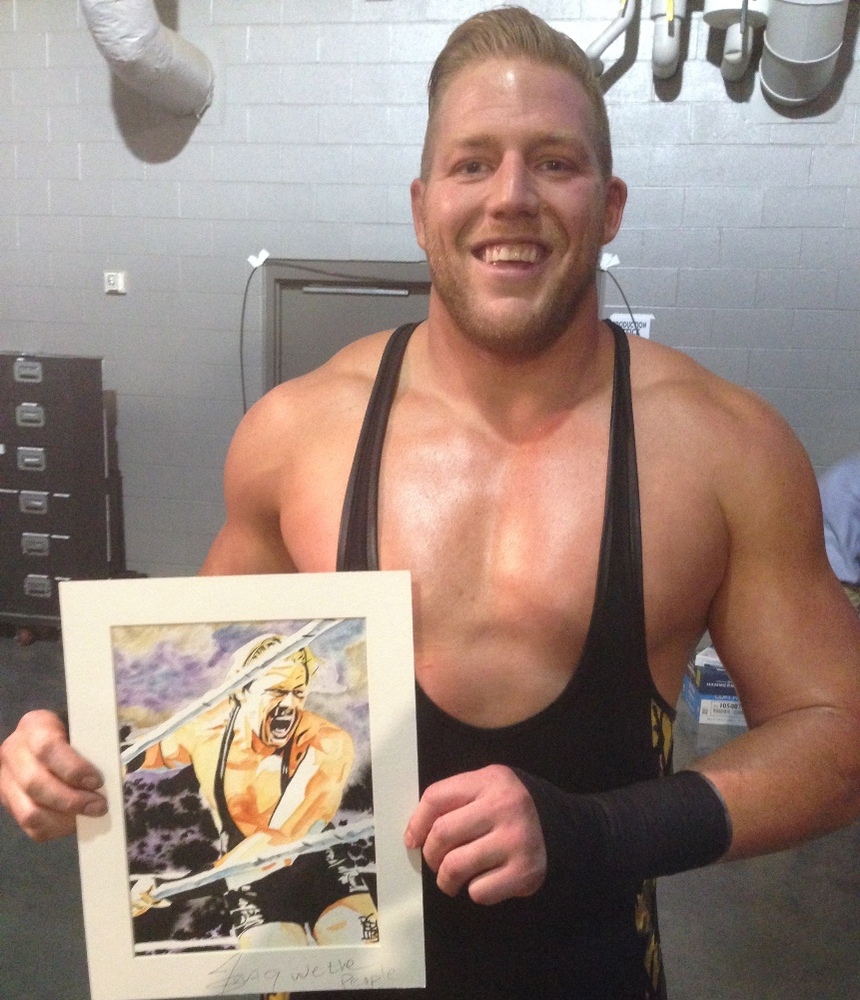 Jack Swagger Signed Painting by Rob Schamberger | WWE Auction