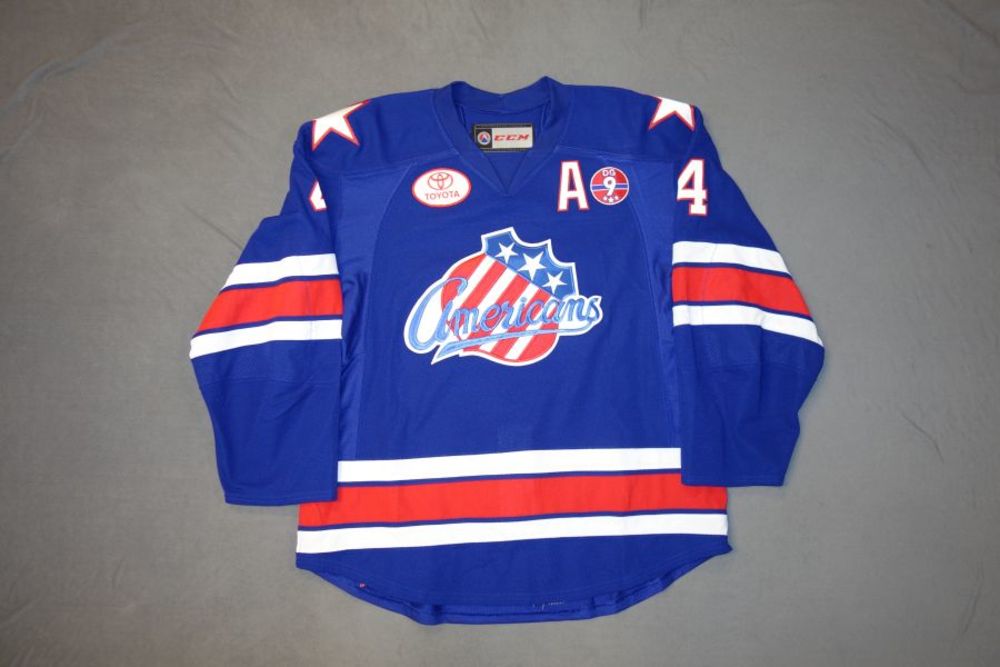 Nathan Paetsch Game-Worn Rochester Americans Blue Jersey - NHL Auctions