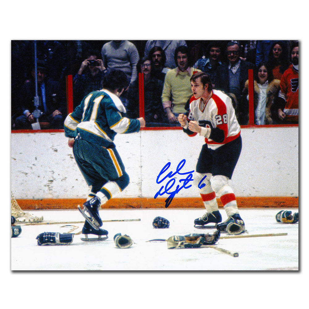 Andre Dupont Philadelphia Flyers vs PARISE Autographed 8x10 - NHL Auctions