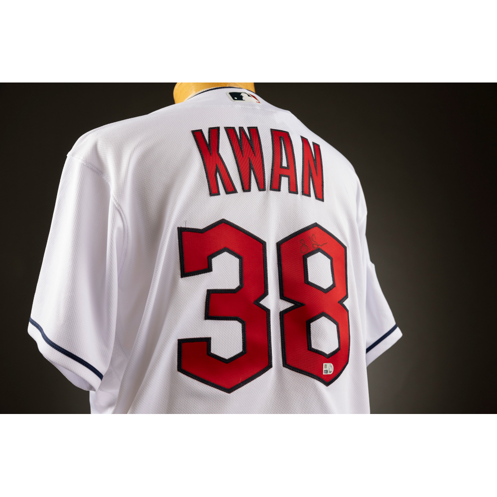 Steven Kwan Signed Baseball & Jersey (Size 44) | Cleveland Guardians ...