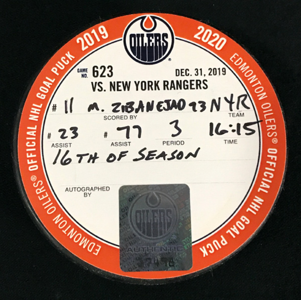 Mika Zibanejad #93 - New York Rangers Goal Puck From December 31, 2019 ...