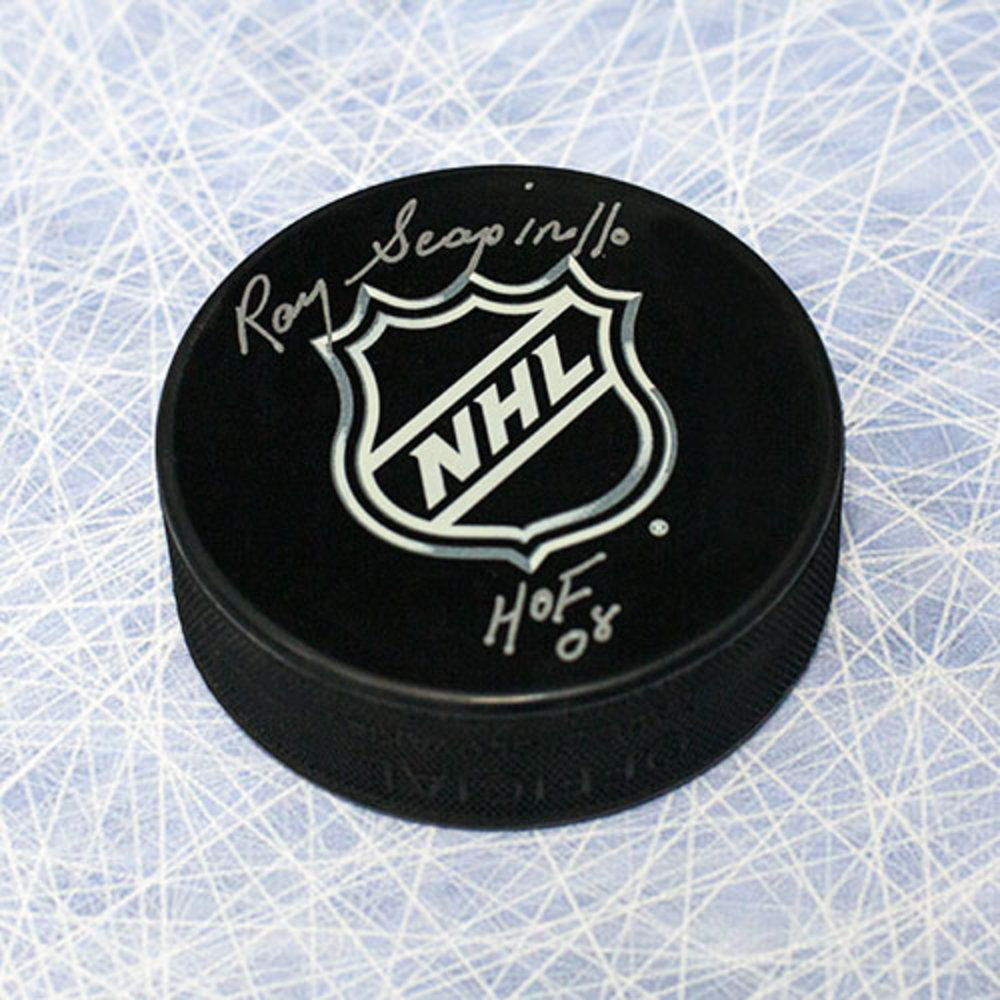 Ray Scapinello NHL Shield Logo Signed Hockey Puck with HOF Note - NHL ...