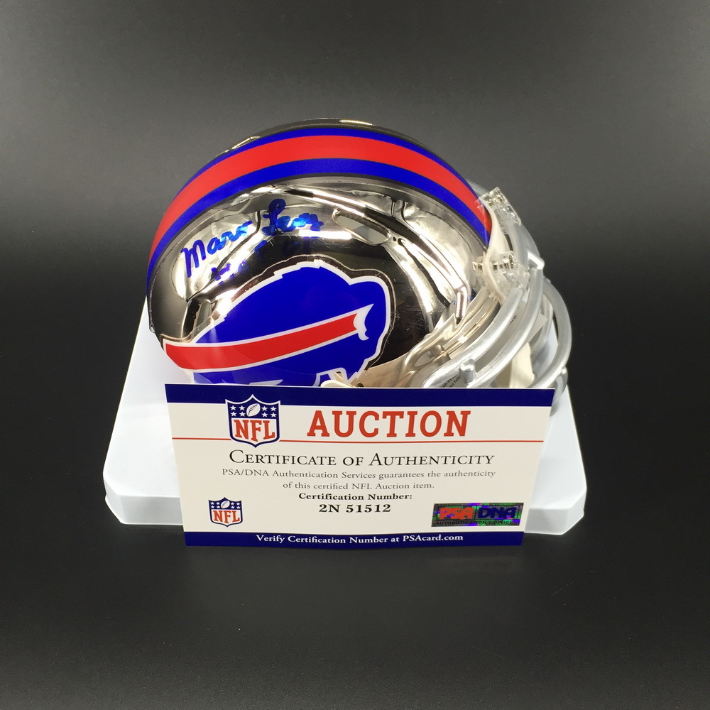 HOF - Bills Marv Levy Signed Chrome Mini Helmet | The official auction ...