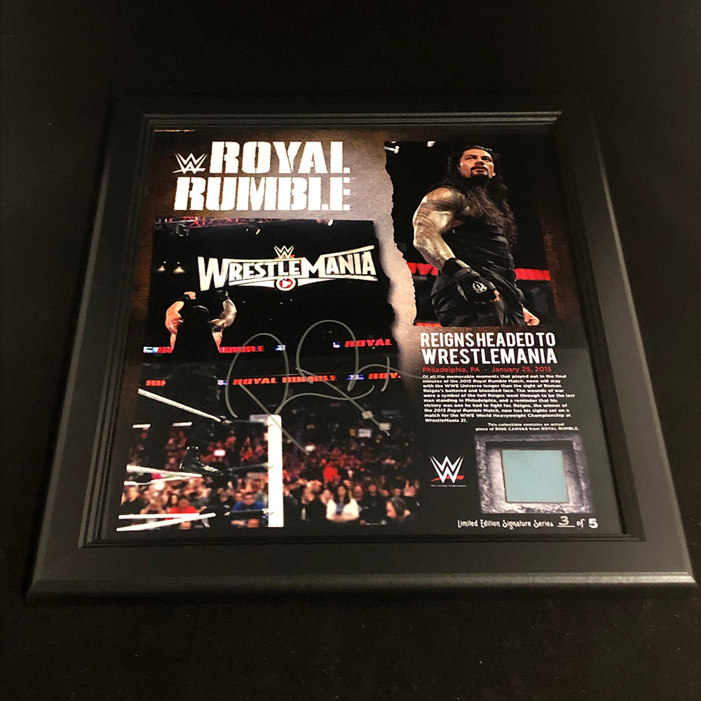 Roman Reigns SIGNED Royal Rumble 2015 signature series frame | WWE Auction