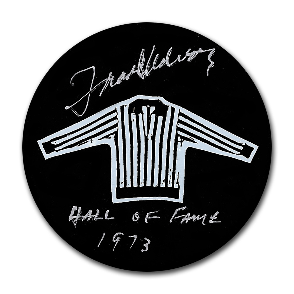 Frank Udvari (deceased) Autographed Referee Puck w/HALL OF FAME 1973 ...