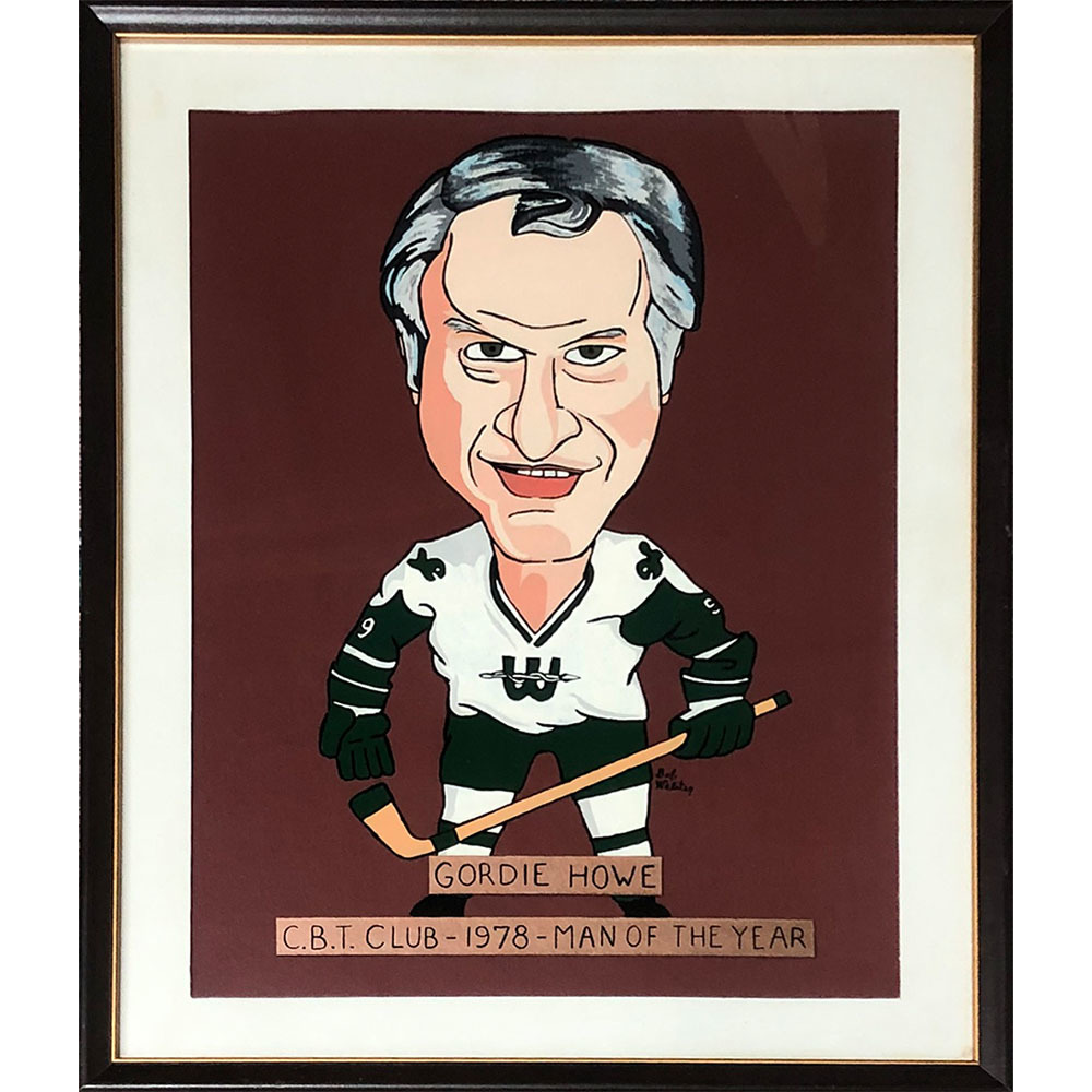 Gordie Howe Framed New England Whalers Caricature - C.B.T. Man of the ...