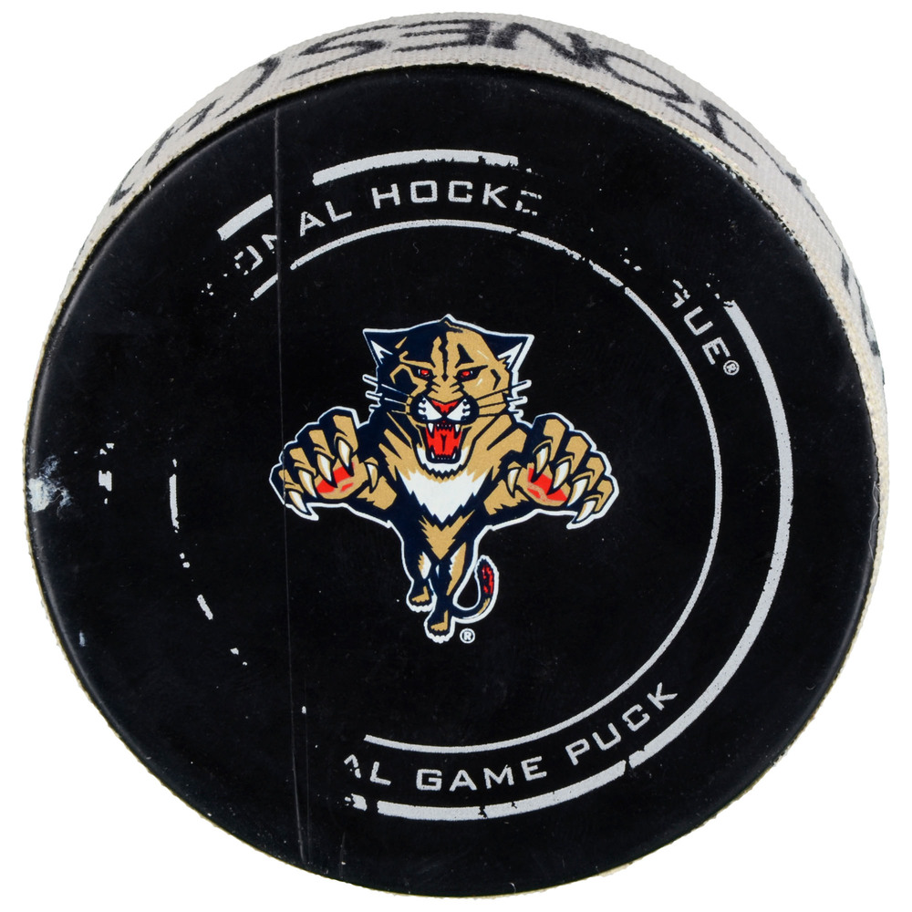 David Jones Calgary Flames Game-Used Goal Puck from November 10, 2015 ...