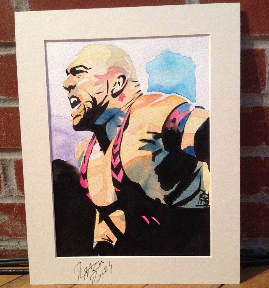 Ryback Signed Painting by Rob Schamberger | WWE Auction