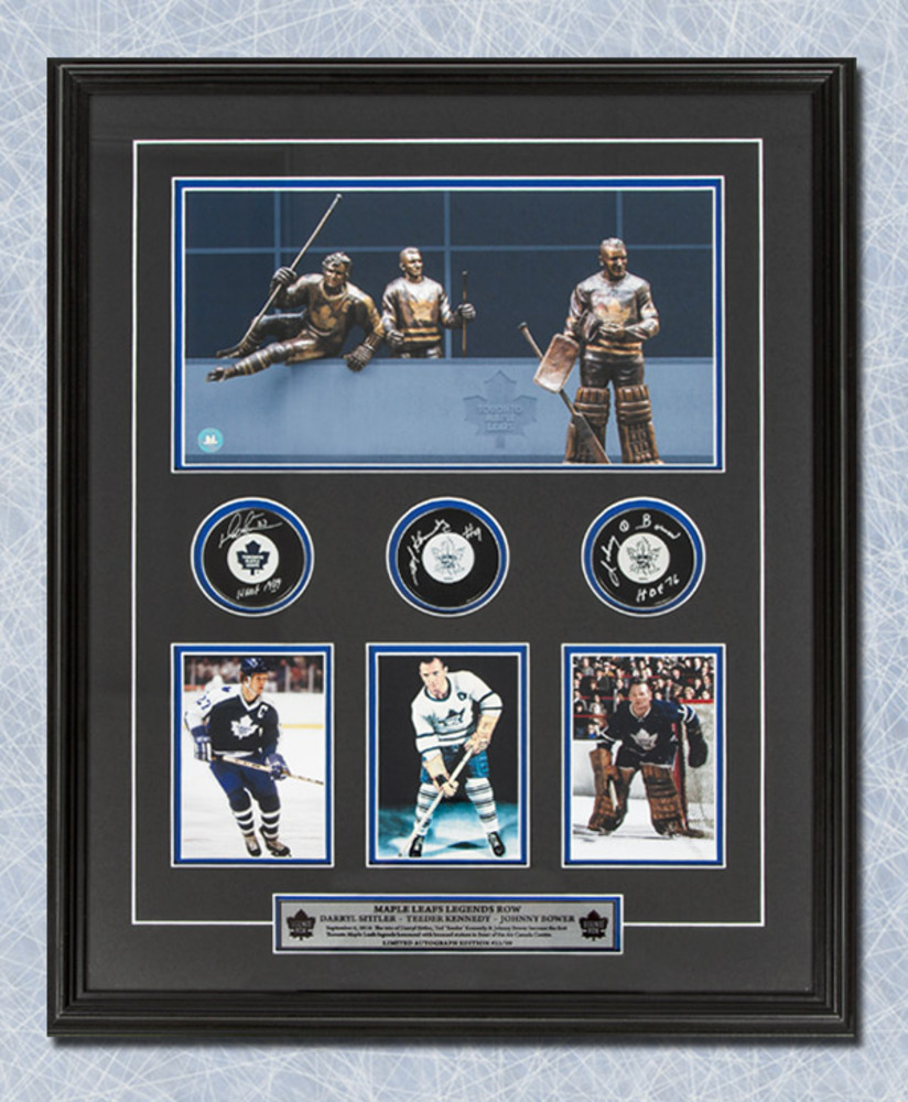 Maple Leafs Legends Row Sittler Kennedy Bower Statue Signed 30x24 Puck ...