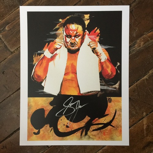 Samoa Joe SIGNED 11 x 14 Rob Schamberger Print | WWE Auction