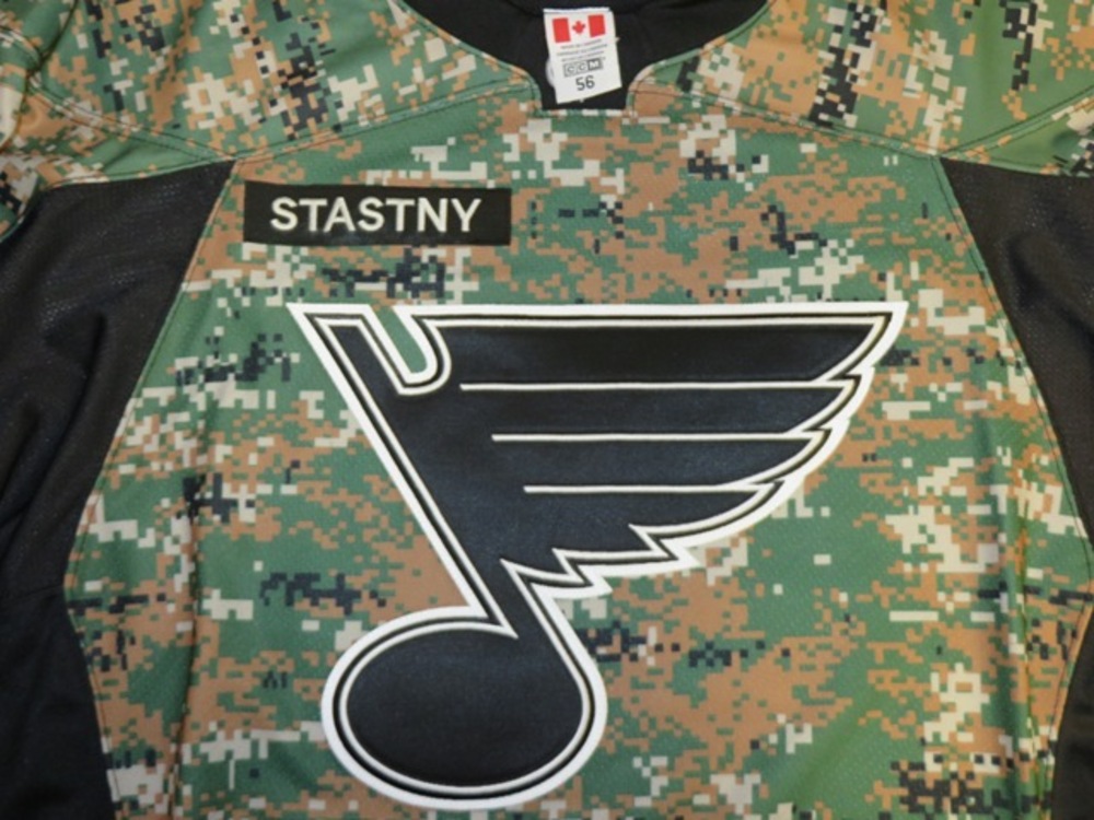 Paul Stastny Autographed Camouflage Jersey - St. Louis Blues - NHL Auctions