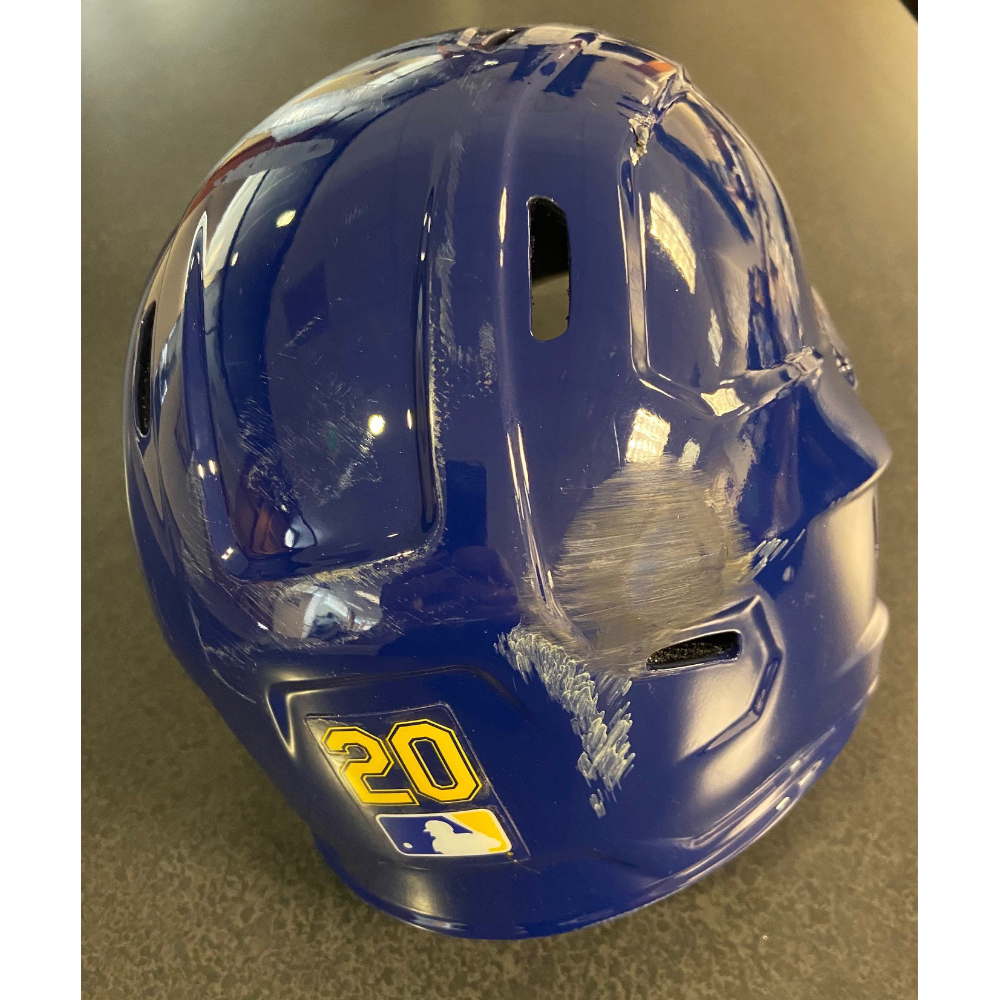 Team Issued Sunday Royal Helmet - #20 | Seattle Mariners Auctions