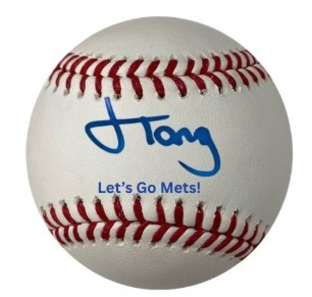PRESALE: Jonah Tong Autographed "Let's Go Mets" Baseball | MLB Auctions