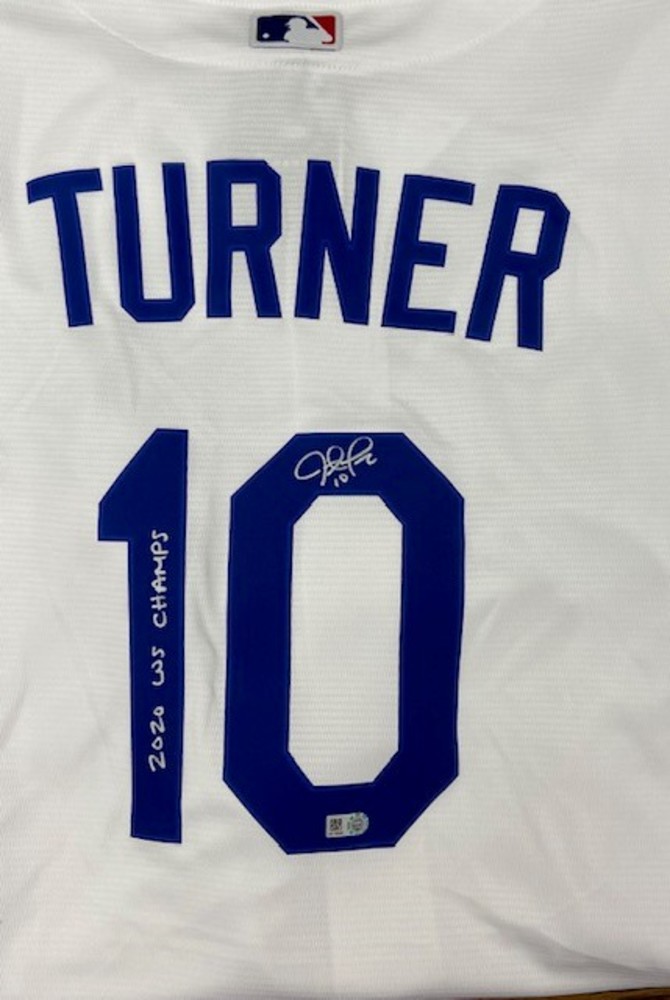 Justin Turner Autographed "2020 WS Champs" Replica White Dodgers Jersey ...