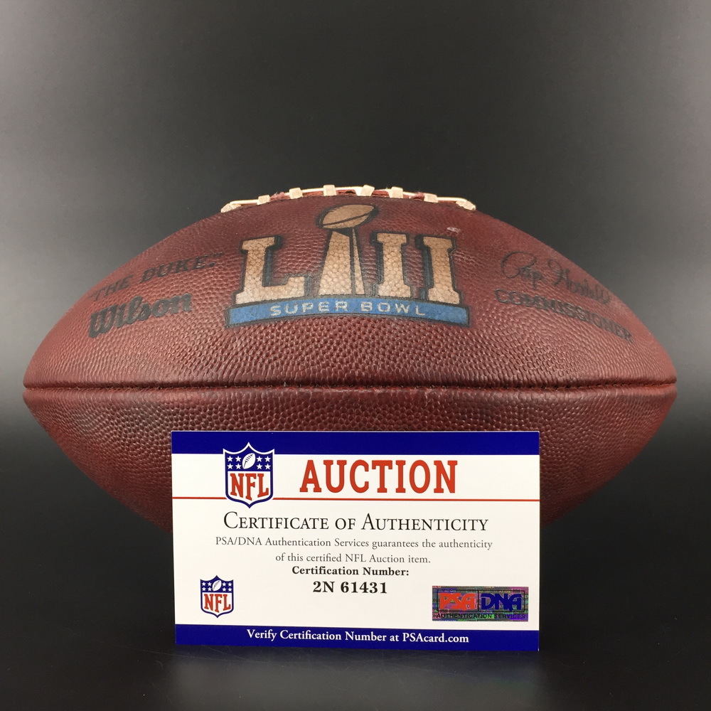 NFL - Super Bowl 52 Game Used Ball Patriots Offense/Eagles Defense ...