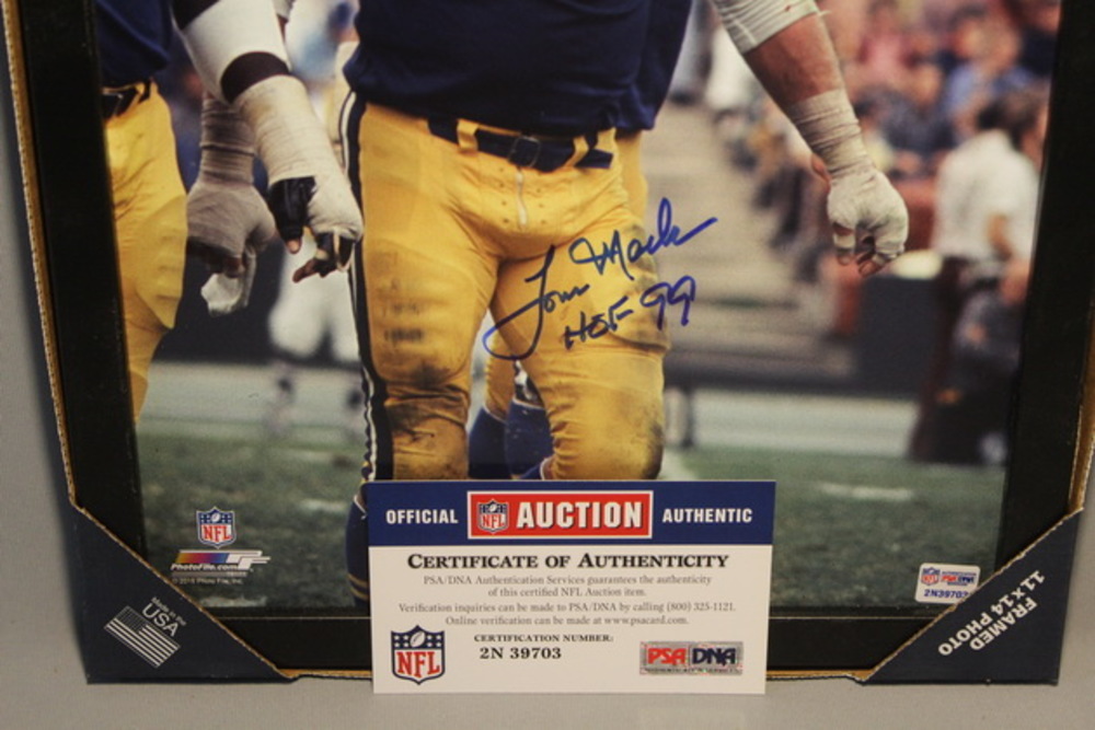 HOF - RAMS TOM MACK SIGNED 11X14 FRAMED PICTURE | The official auction ...