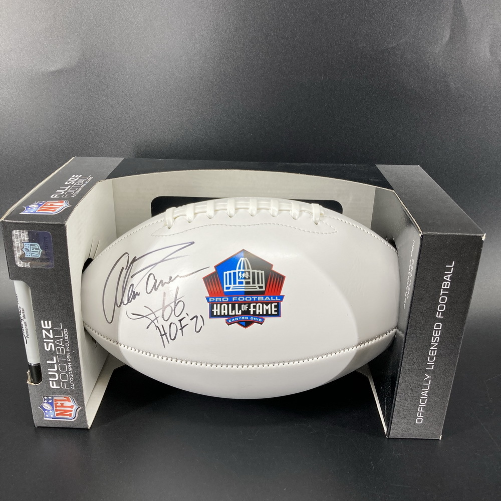 HOF - Steelers Alan Faneca Signed Authentic Football with ""HOF 21 ...
