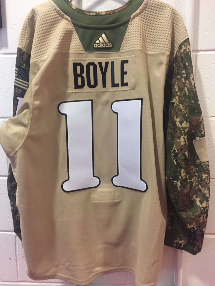 Brian Boyle Military Appreciation Camo Warm-Up Worn Autographed Jersey ...