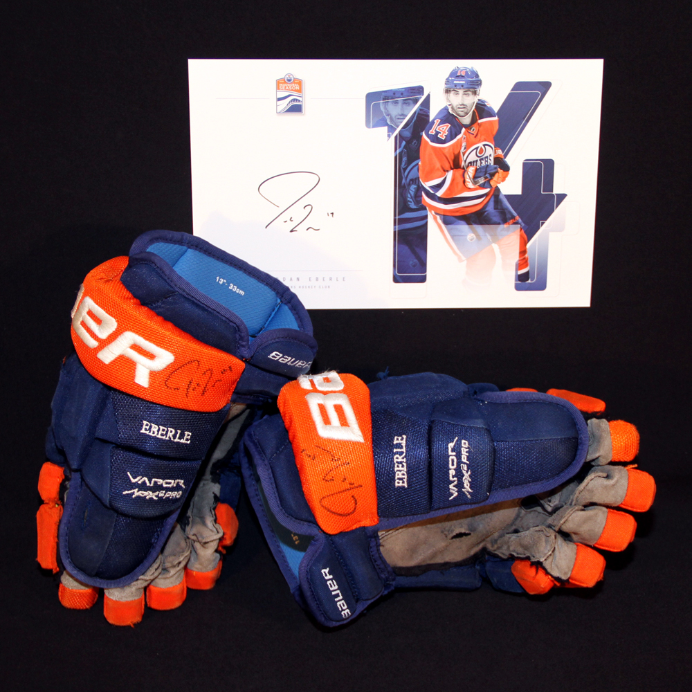 Jordan Eberle #14 - Autographed 2016-17 Edmonton Oilers Game Worn Bauer ...