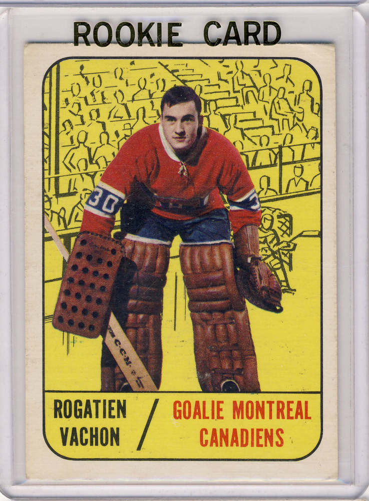 1967-68 TOPPS #75 ROGATIEN VACHON Montreal Canadiens EX-EXMT Rookie ...