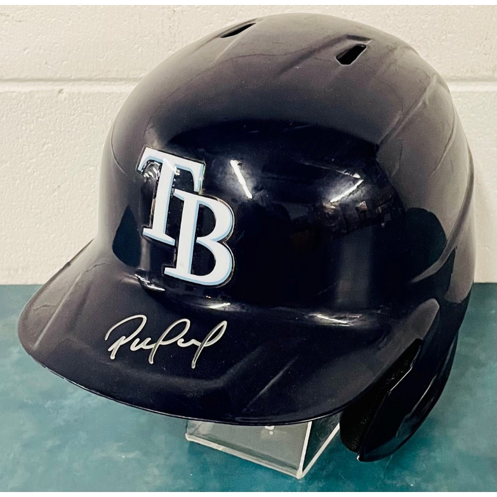 Game Used Autographed TB Batting Helmet: Rene Pinto - Home Run ...