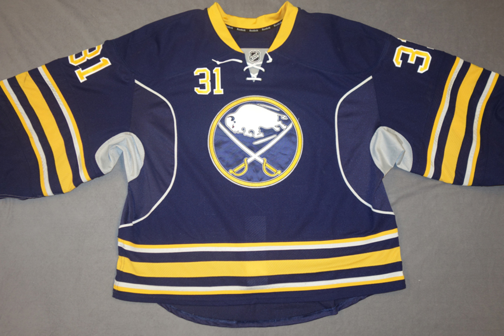 Chad Johnson Game Worn Buffalo Sabres Home Jersey - NHL Auctions