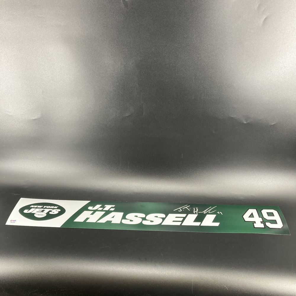 Jets - JT Hassell Signed Locker Name Plate | The official auction site ...