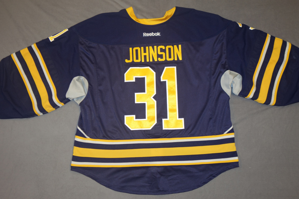 Chad Johnson Game Worn Buffalo Sabres Home Jersey - NHL Auctions