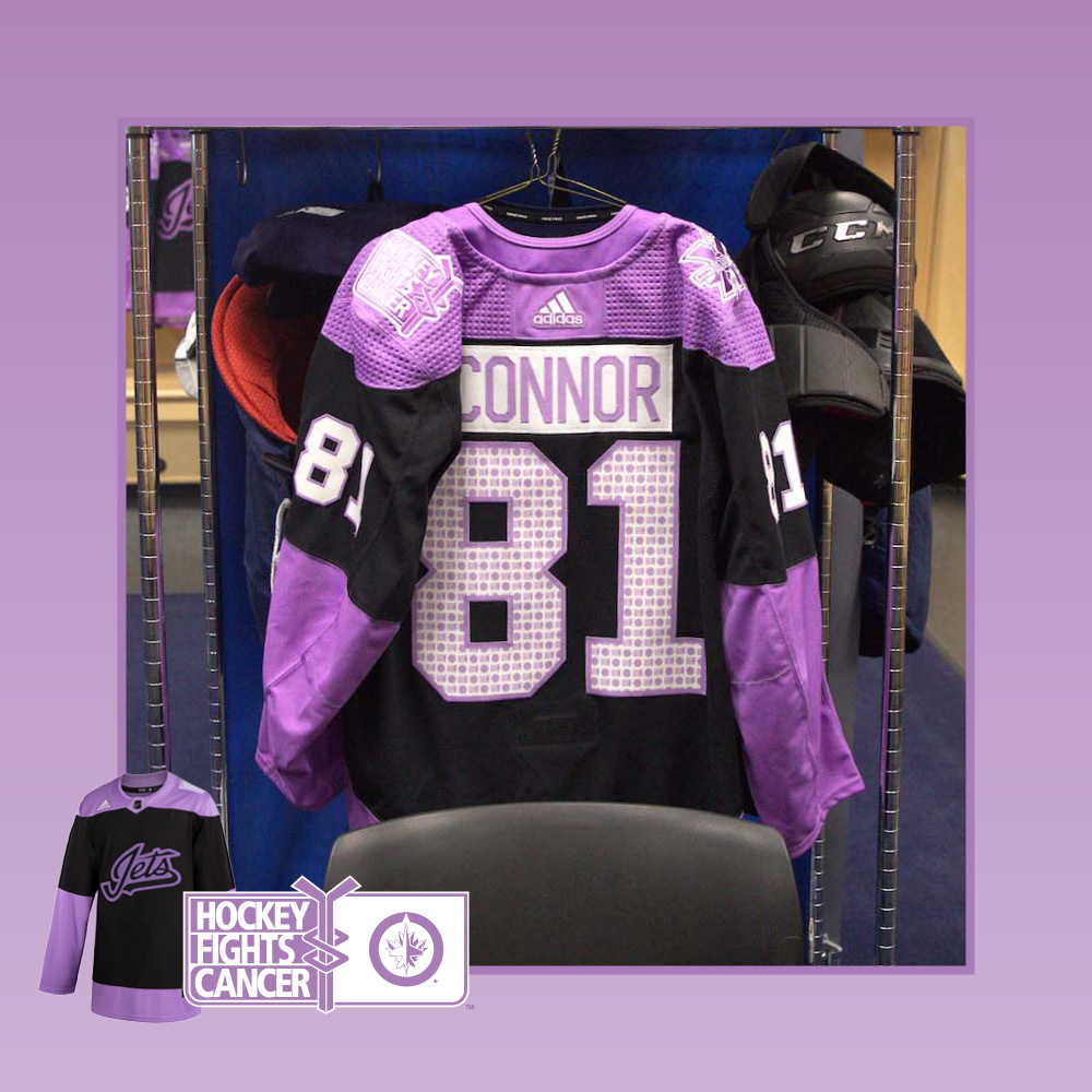 KYLE CONNOR Warm Up Worn Hockey Fights Cancer Jersey - NHL Auctions