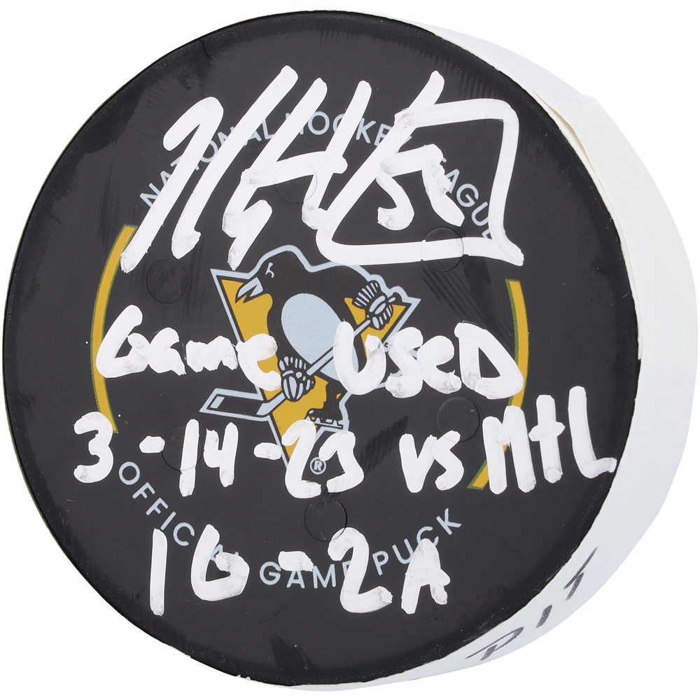 Kris Letang Pittsburgh Penguins Autographed Game-Used Puck vs. Montreal ...