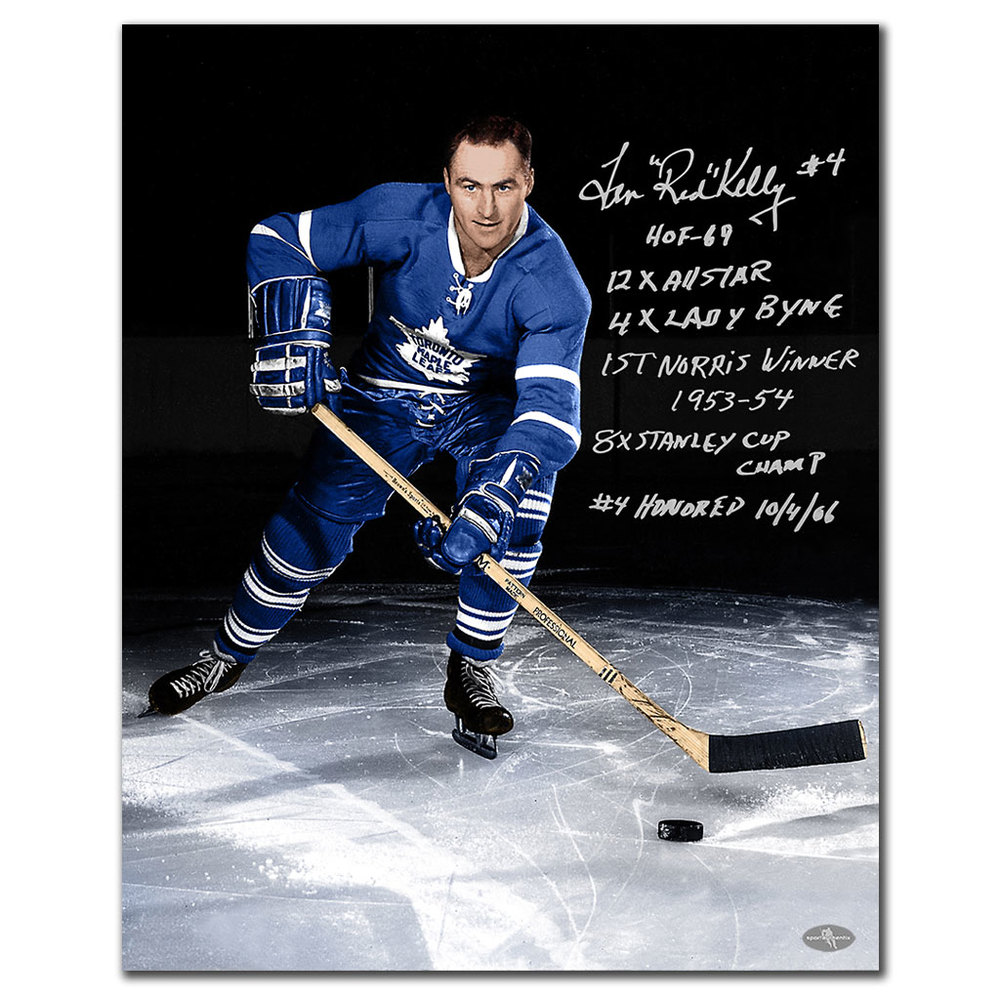 Red Kelly Toronto Maple Leafs STATS Autographed 16x20 1/1 - NHL Auctions