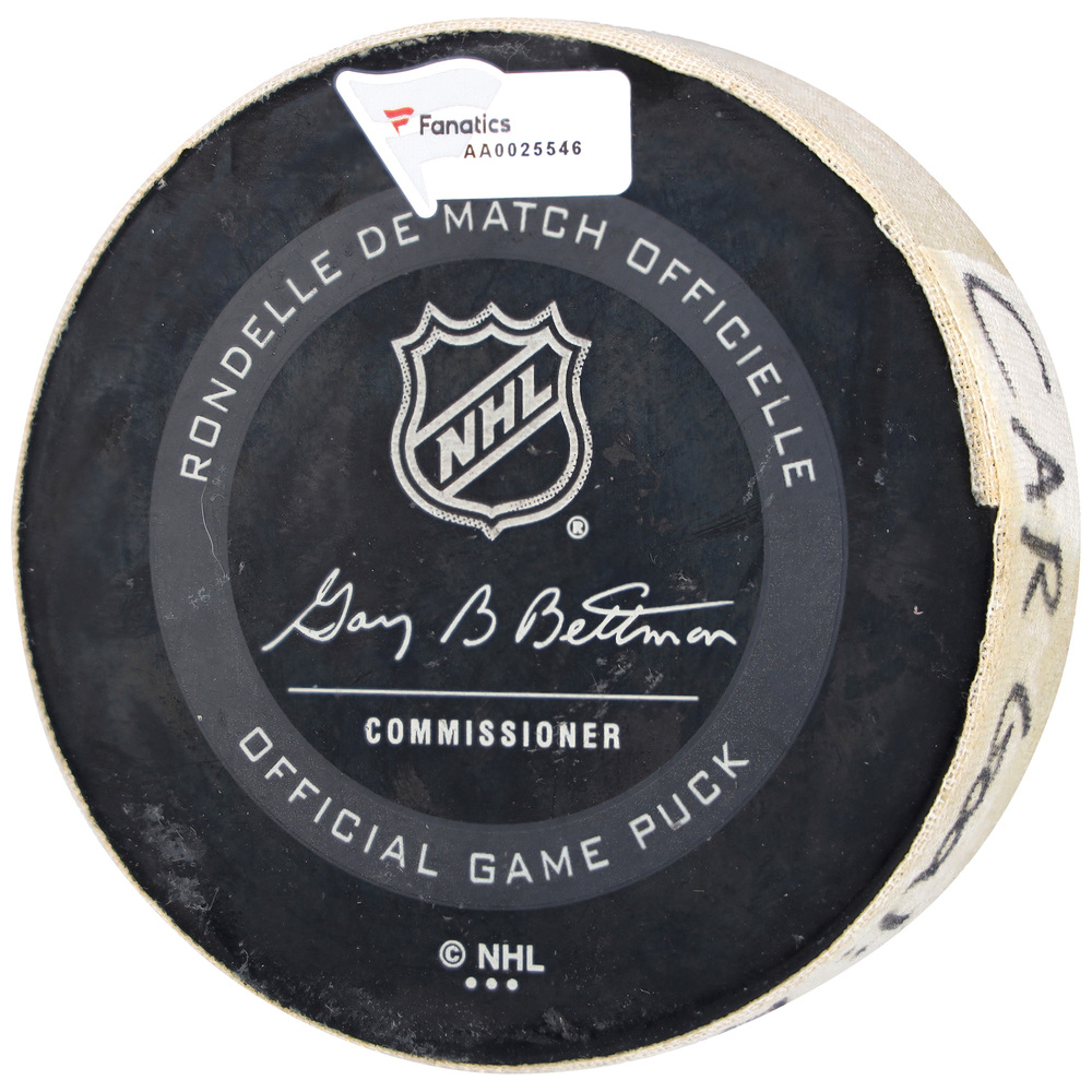 Sebastian Aho Carolina Hurricanes Game-Used Goal Puck from February 6 ...