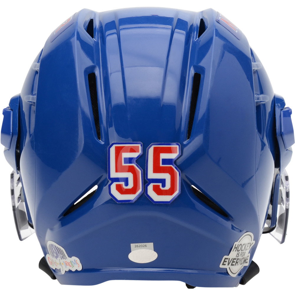 Nick Holden New York Rangers Game-Used #55 Blue Helmet from the 2017-18 ...