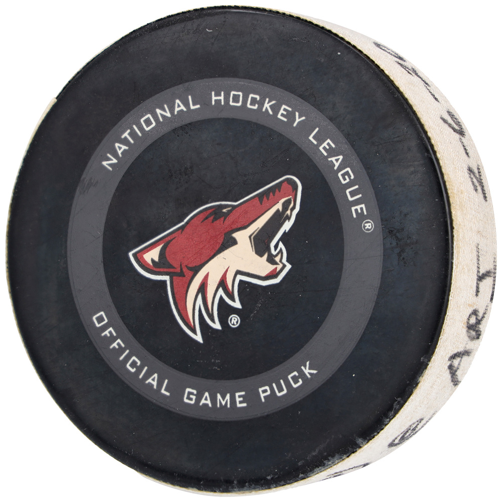 Sebastian Aho Carolina Hurricanes Game-Used Goal Puck from February 6 ...