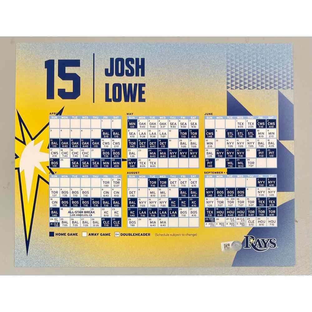 Game Used Opening Day Locker Tag: Josh Lowe - Rookie Season - April 8 ...