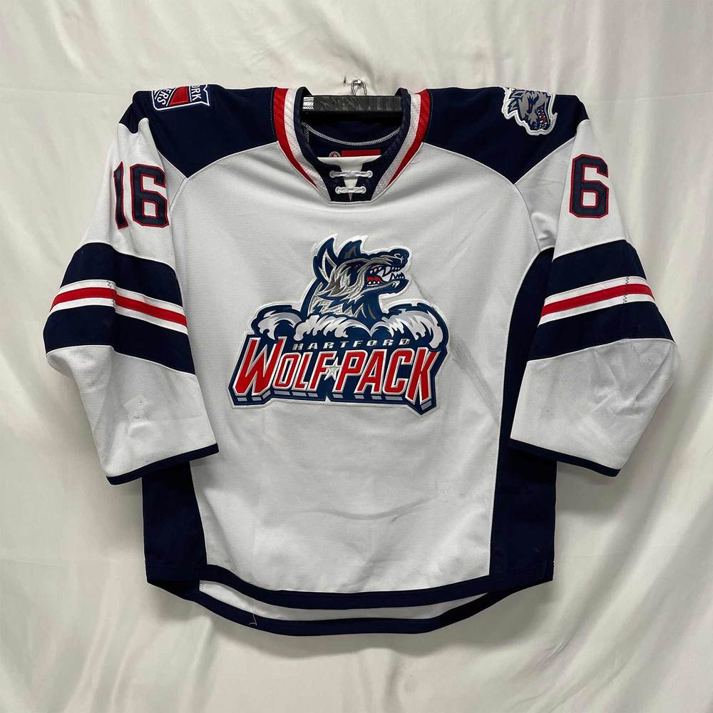 AHL Authentic - 2022-23 Hartford Wolf Pack White Playoff Jersey Worn ...