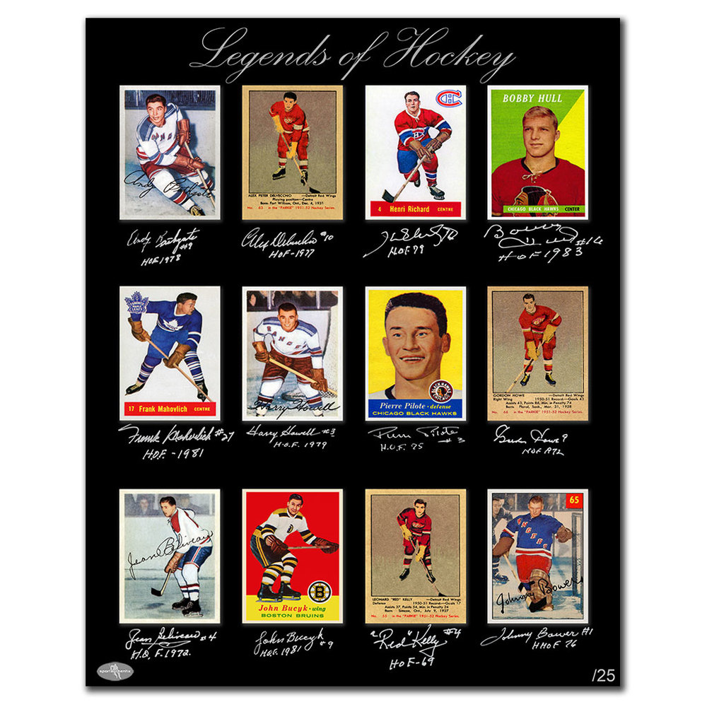 Legends Of Hockey Original 6 Hall Of Fame Greats Autographed 16x20 ...