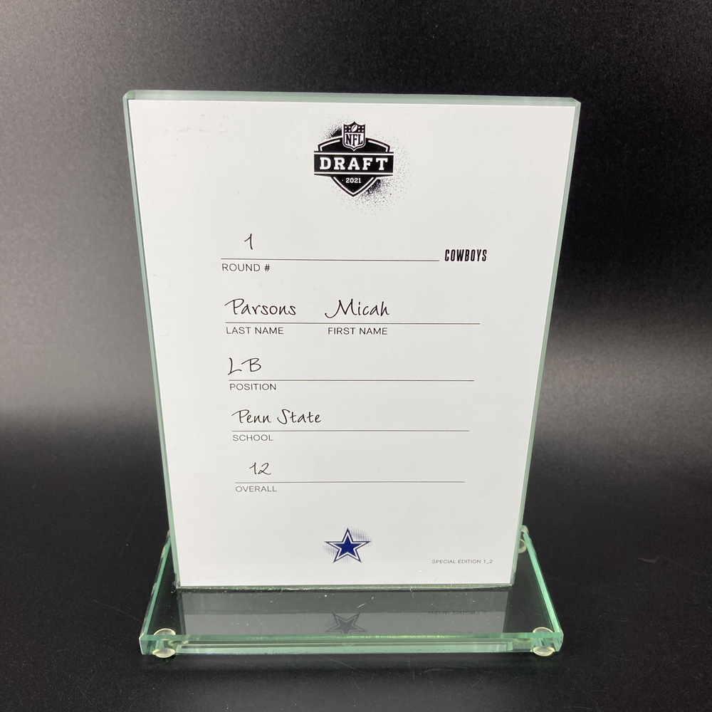 NFL - Cowboys Micah Parsons 2021 NFL Draft Card Special Edition 1 of 2 ...