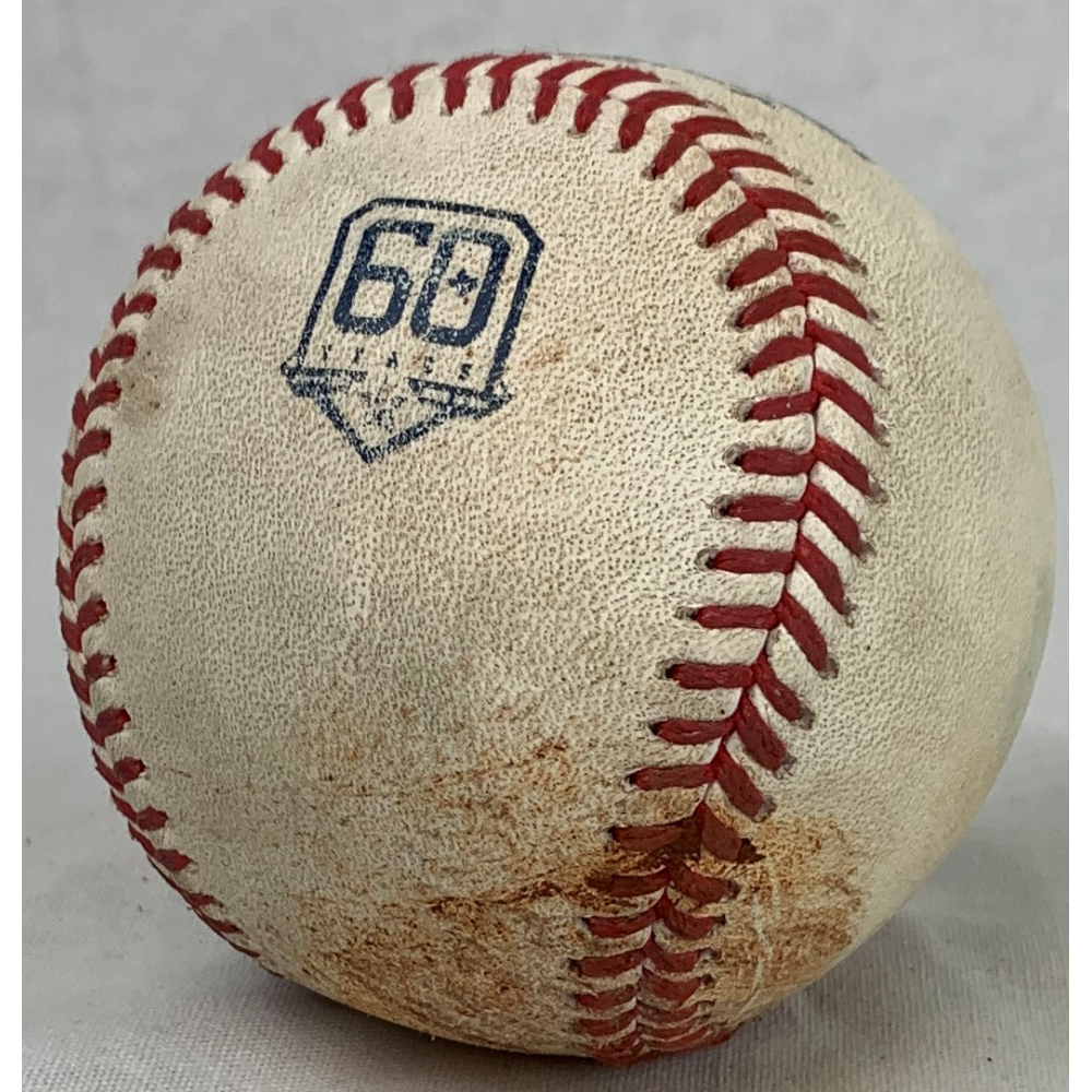 2022 Game-Used Baseball - Pitcher: Justin Verlander, Batter: Danny ...