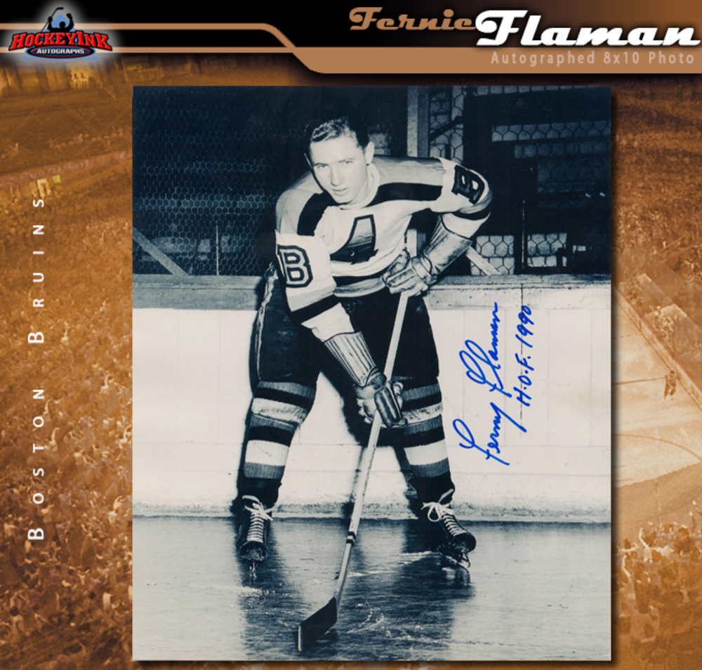 FERNIE FLAMAN Signed Boston Bruins 8 X 10 Photo - 70217 - NHL Auctions