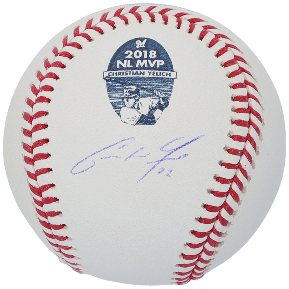 Christian Yelich Milwaukee Brewers Autographed 2018 NL MVP Logo ...